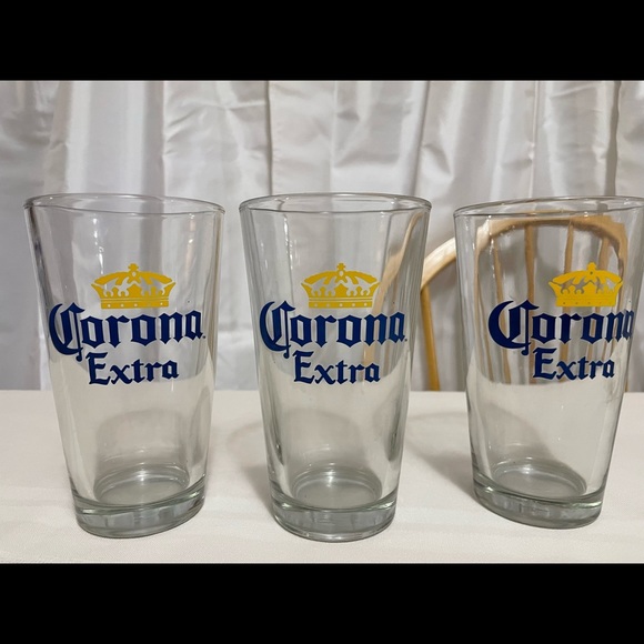 Corona | Dining | Set Of 3 Corona Extra Pint Glasses | Poshmark